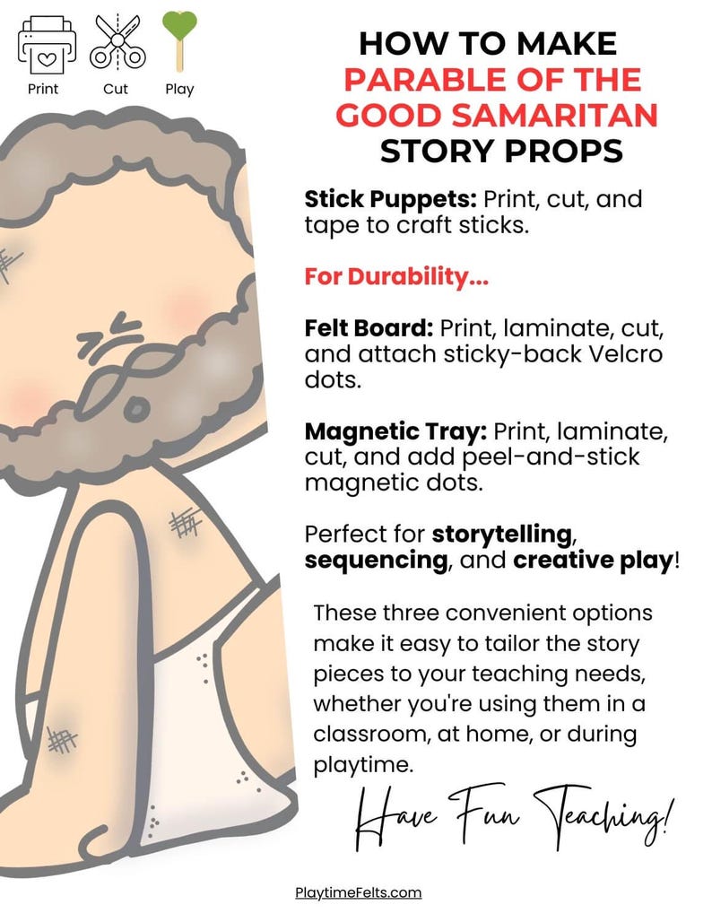 Good Samaritan Parable | New Testament Story for Kids | Sequencing ...