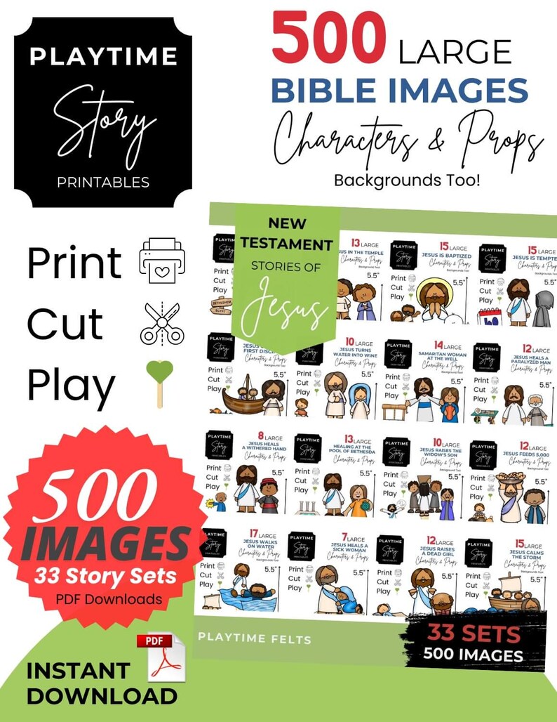 New Testament Bible Stories Printable Bible Stick Puppets for Kids ...