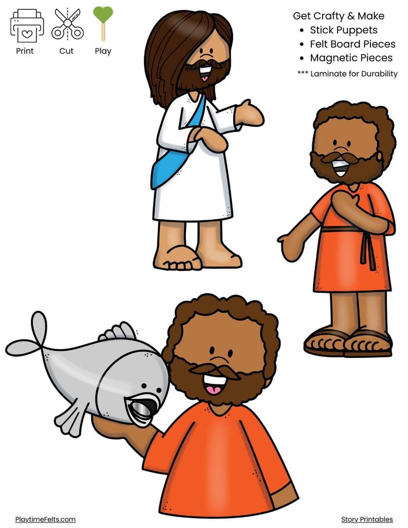 Peter Finds Coins in Fish New Testament Bible Story Activities for Kids ...