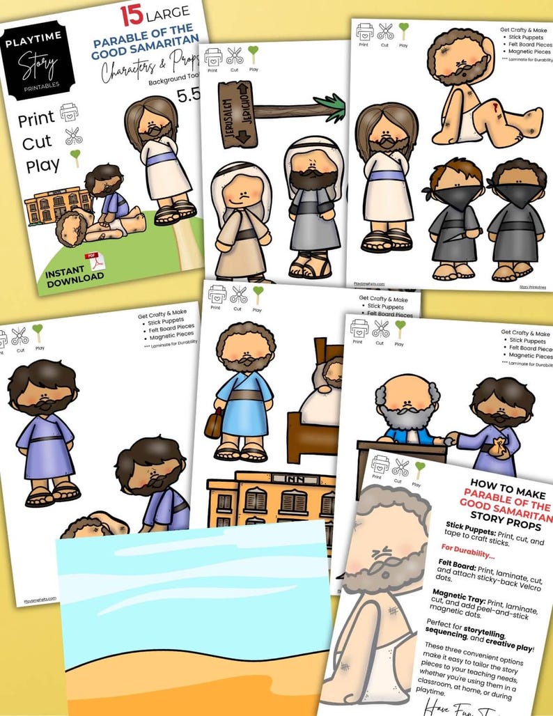 Good Samaritan Parable | New Testament Story for Kids | Sequencing ...