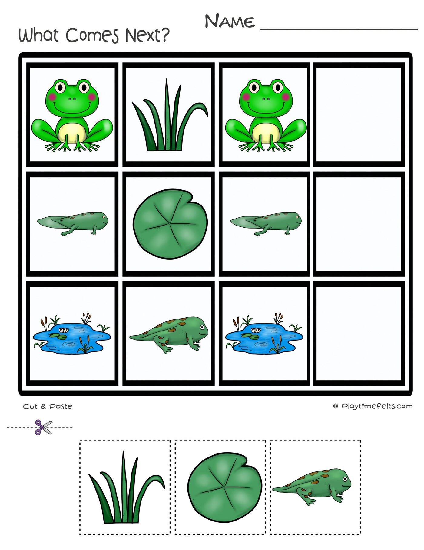 Frog Life Cycle Pre K Printable Worksheets - Etsy