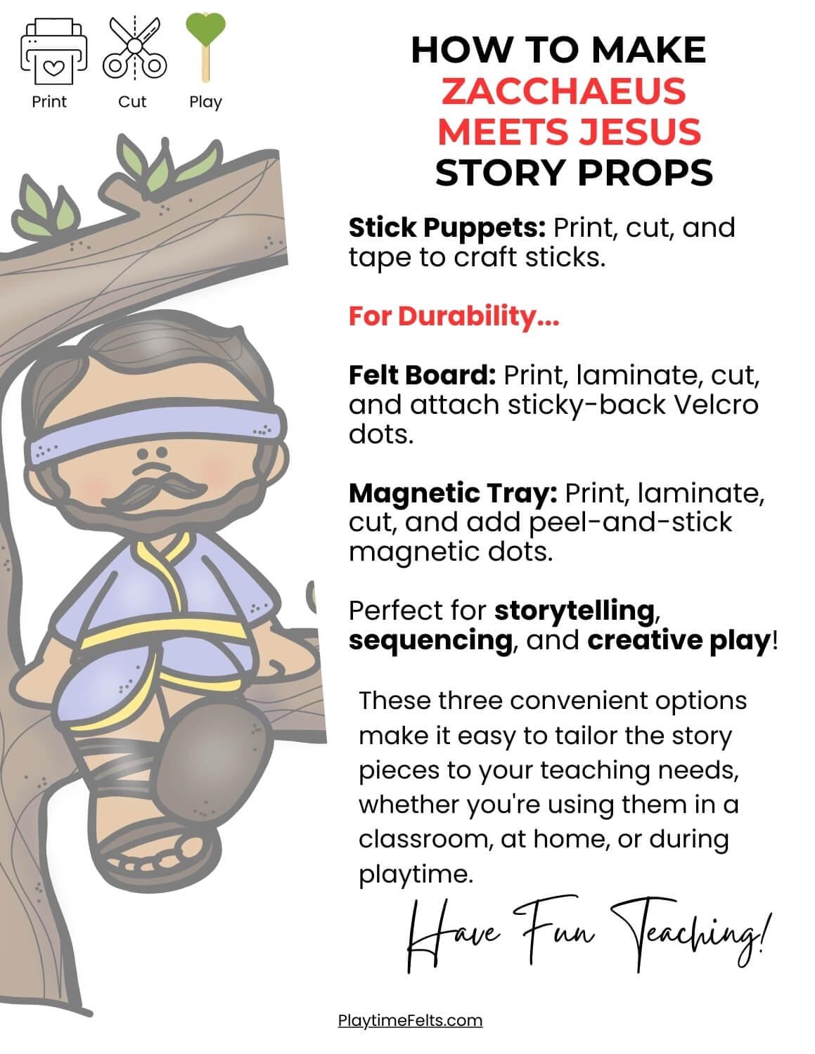 Zacchaeus Meets Jesus New Testament Bible Story for Kids Storytelling ...