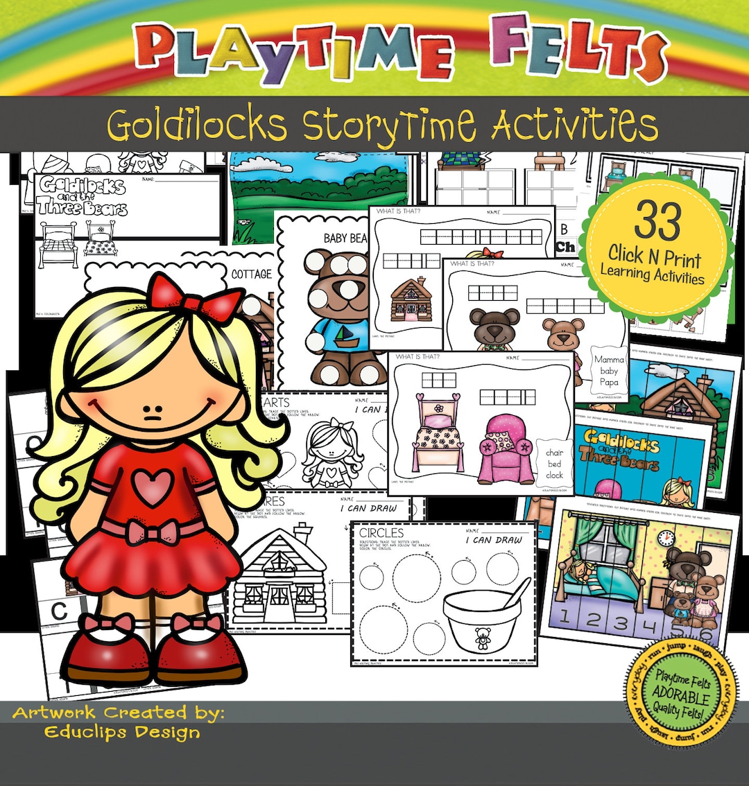 Goldilocks and Three Bears Preschool Printable Bundle: Montessori ...