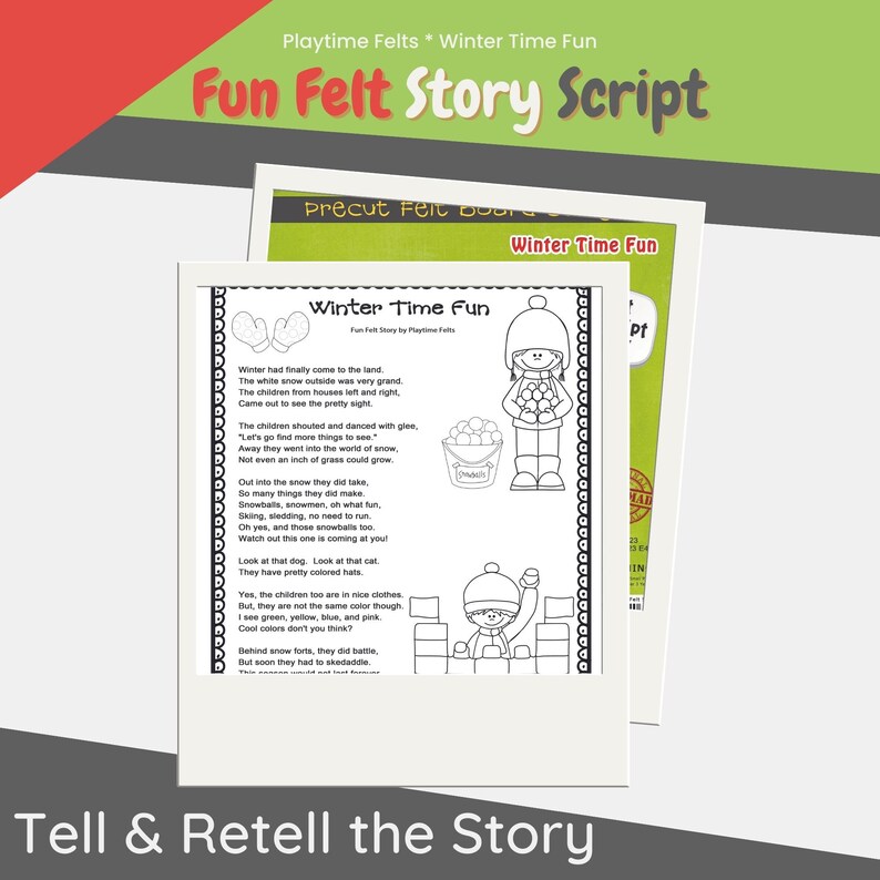 Winter Time Fun Felt Story | Playtime Felt Story | Reusable Felt Board ...