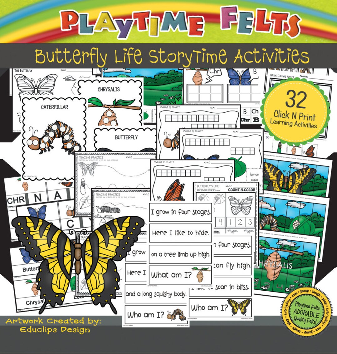 Butterfly Life Cycle Preschool Classroom Literacy Activity for ...