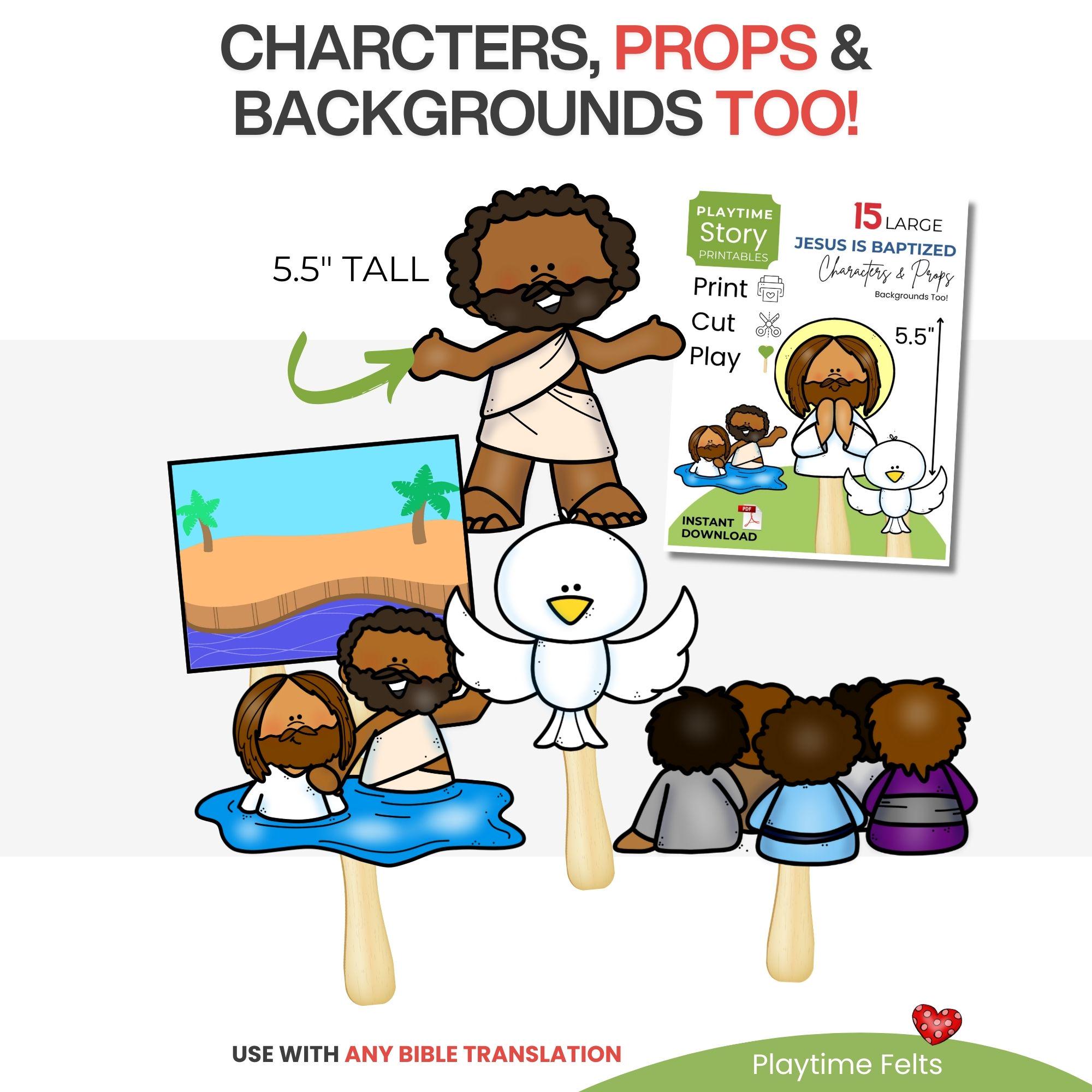 Baptism of Jesus Printable Puppets - Bible Story Craft (PDF Download ...