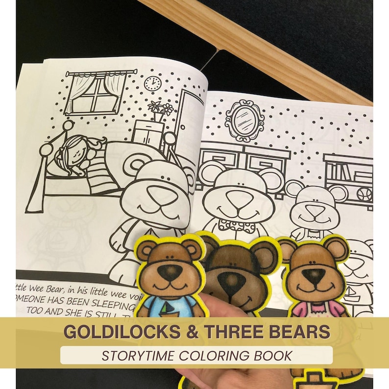 Goldilocks & Three Bears Coloring Book With Felt Story Pieces - Etsy