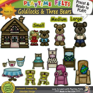 Goldilocks and the Three Bears Felt Board Story Set Fairy Tales for ...