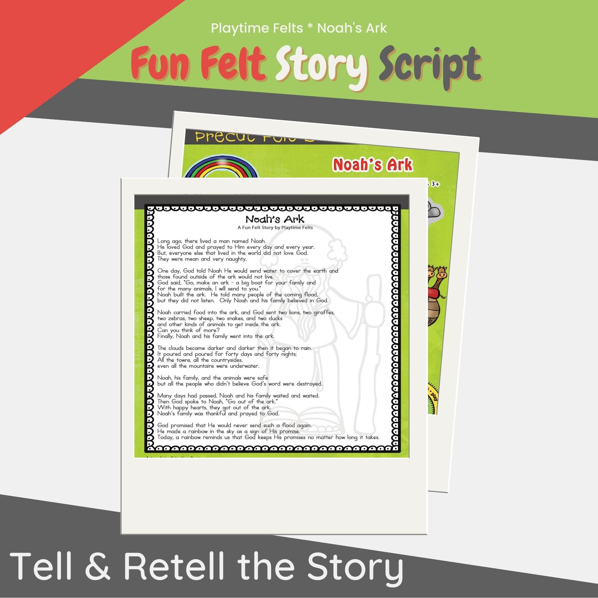 Noah's Ark Bible Story for Kids Felt Board Stories Pre K Story Time ...