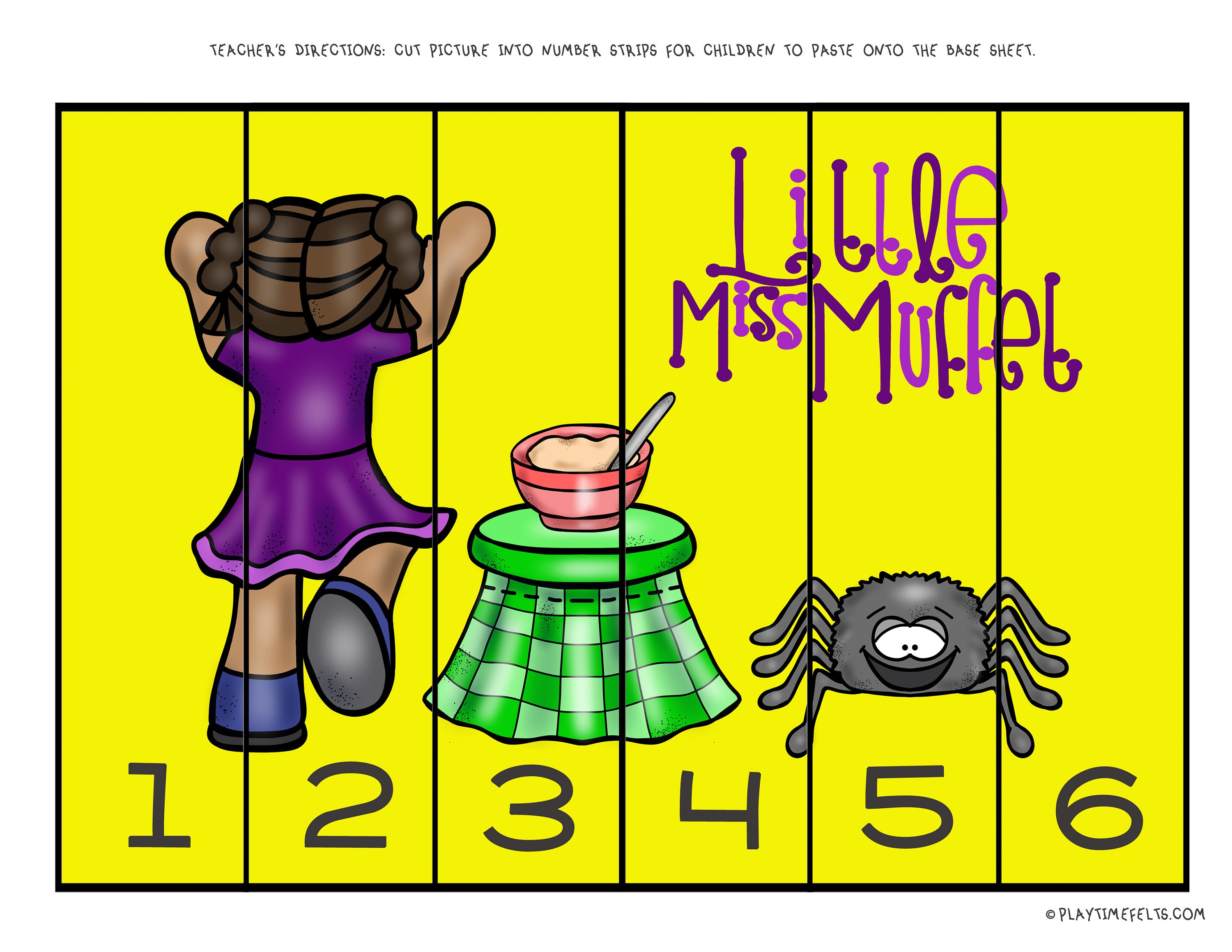 Little Miss Muffet Pre K Printable Worksheets - Etsy
