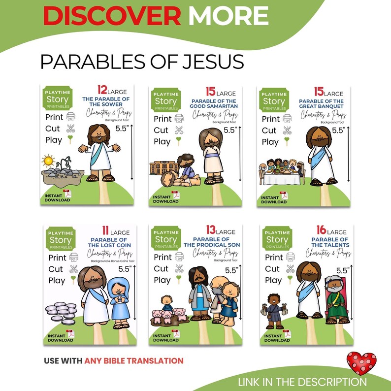 Parable of the Talents Stick Puppets, New Testament Story (printable ...