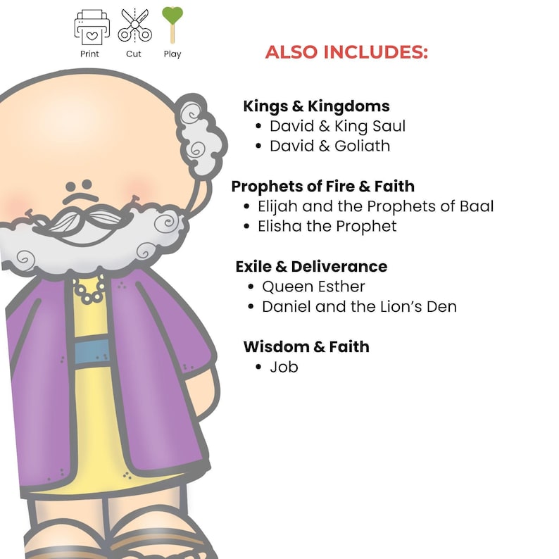 Old Testament Bible Story Puppets: Sunday School Felt Board (PDF) - Etsy