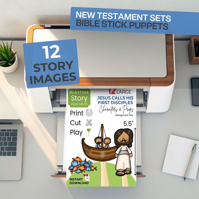 Fishers of Men Stick Puppets – Bible Story Craft (PDF Download) - Etsy