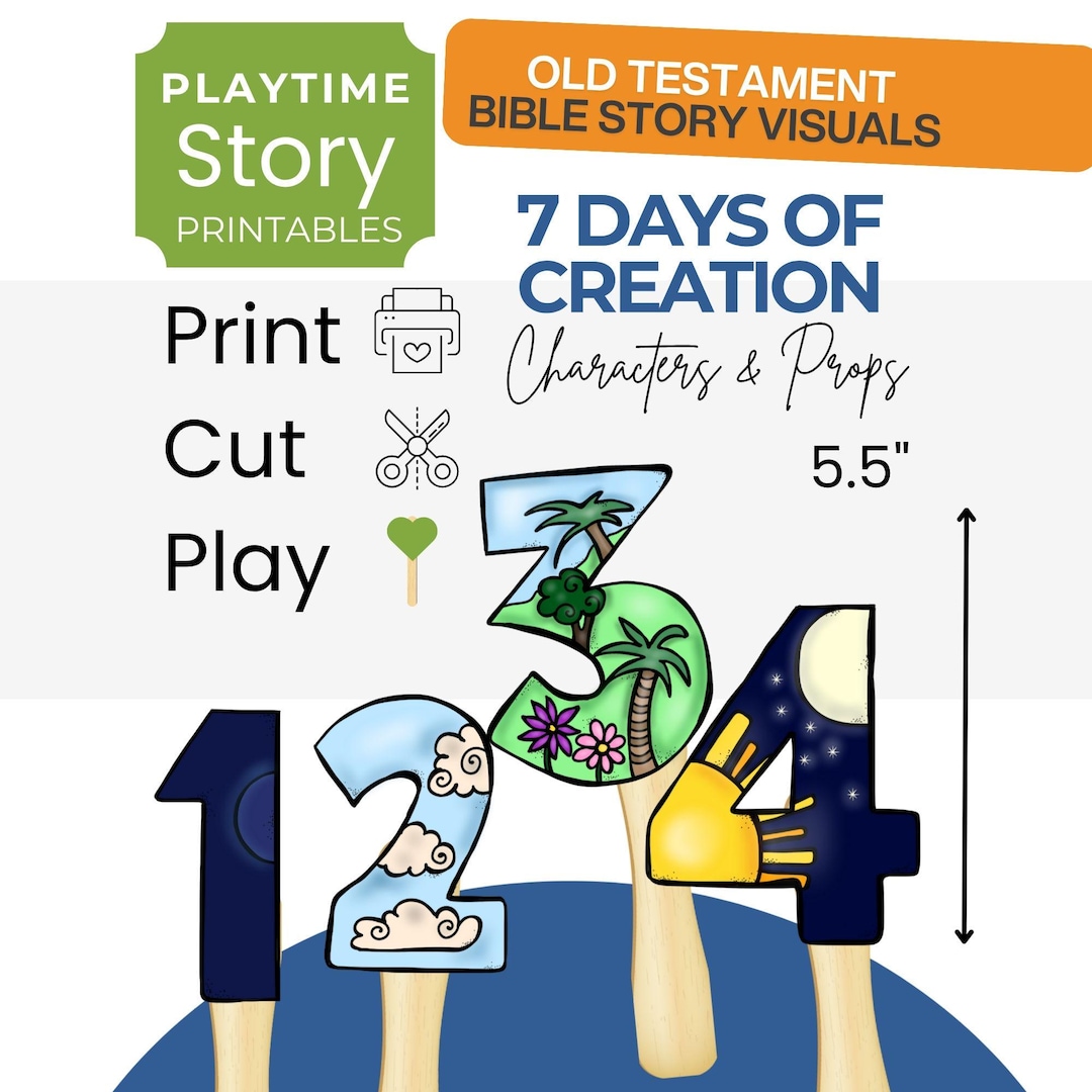 Creation Story Stick Puppets: Old Testament Printable (digital Download ...