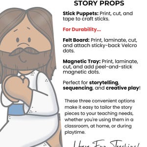 Jesus Temptation Story: Bible Stick Puppets, Sunday School (PDF) - Etsy