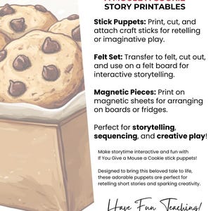 If You Give a Mouse a Cookie | Retelling Short Stories, Cut Out Puppets ...
