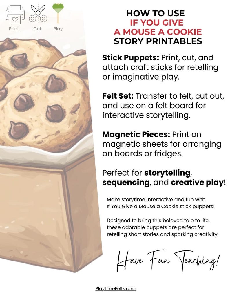 If You Give a Mouse a Cookie | Retelling Short Stories, Cut Out Puppets ...