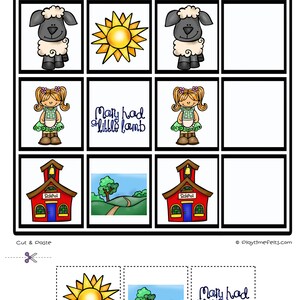 Mary Had a Little Lamb Prek Worksheets Preschool-kindergarten ...