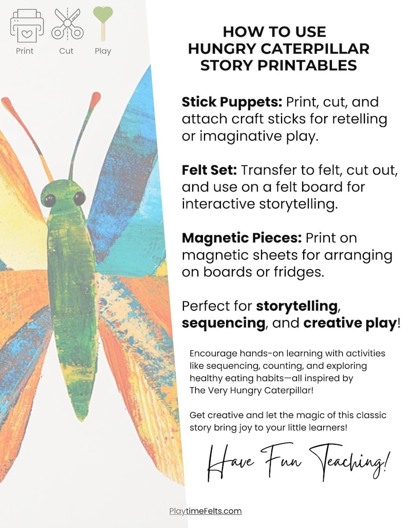 Very Hungry Caterpillar Visual for Kids Storytelling Activity Days of ...