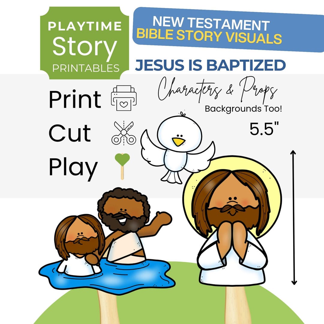 Baptism of Jesus Printable Puppets - Bible Story Craft (PDF Download ...