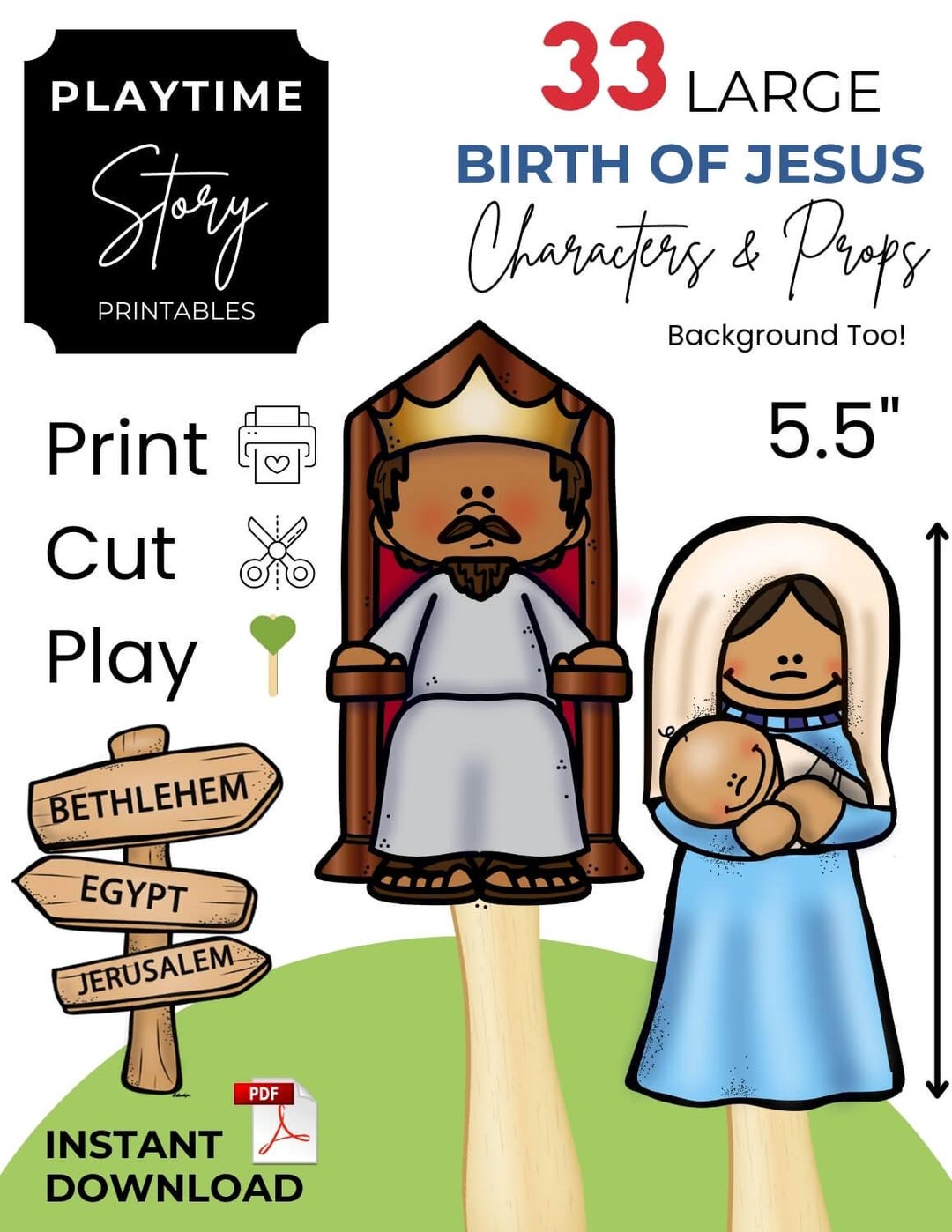 The Birth of Jesus Christ | New Testament Story for Kids | Sequencing ...