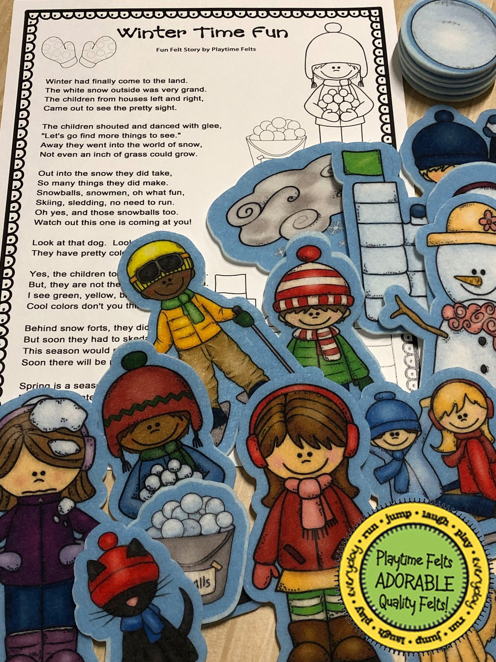 Winter Time Fun Felt Story | Playtime Felt Story | Reusable Felt Board ...