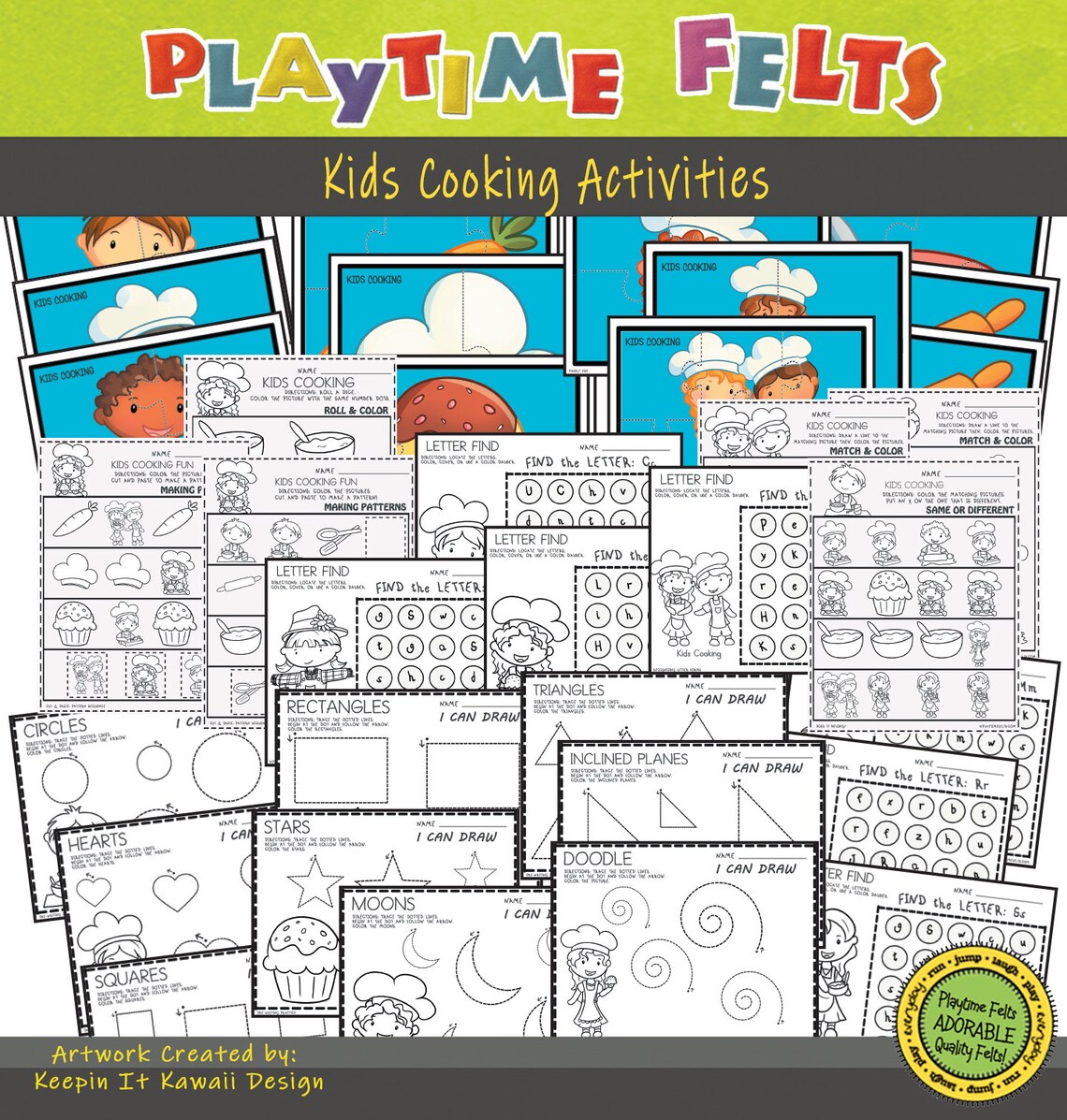 Kids Cooking Pre K Printable Worksheets - Etsy