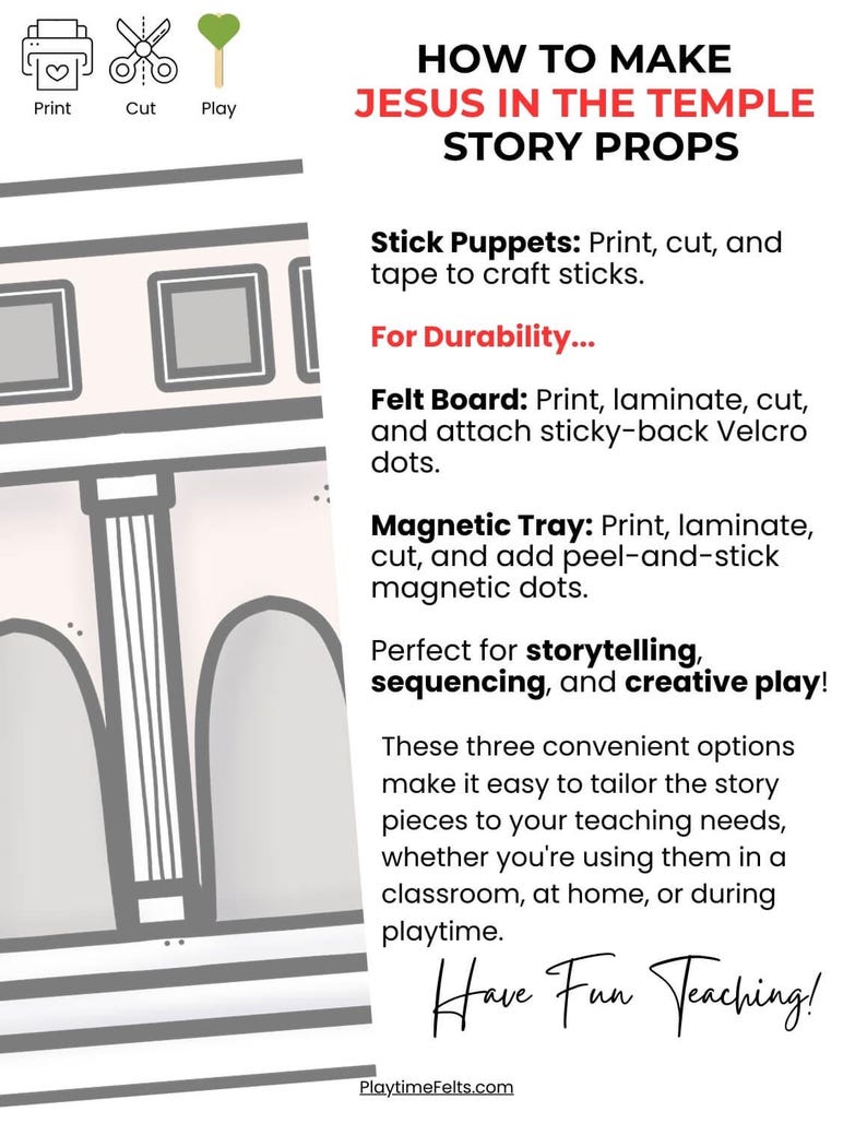 New Testament Activity for Kids Jesus in the Temple Storytelling Play ...