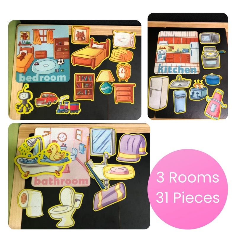 Play House Felt Board Pieces: Kids Sorting Activity Circle Time Props ...