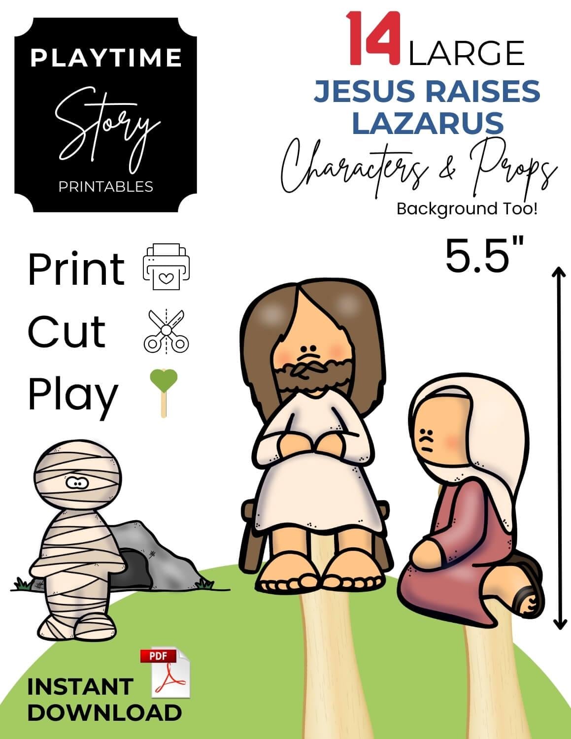 Jesus Raises Lazarus Storytelling Printables Bible Stories for Kids New ...