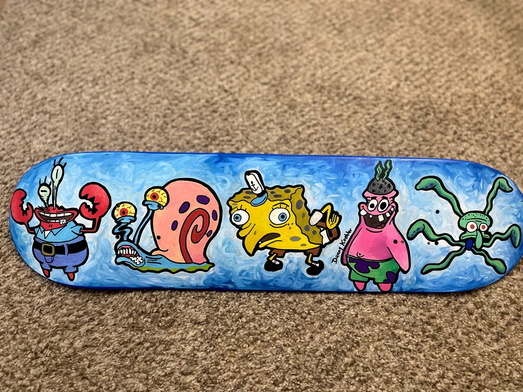 Hand Painted Skateboard Deck- Spongebob Squarepants - Etsy