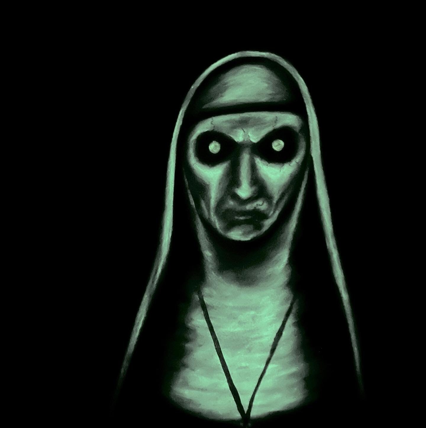 The Nun Scary Halloween Painting - Etsy