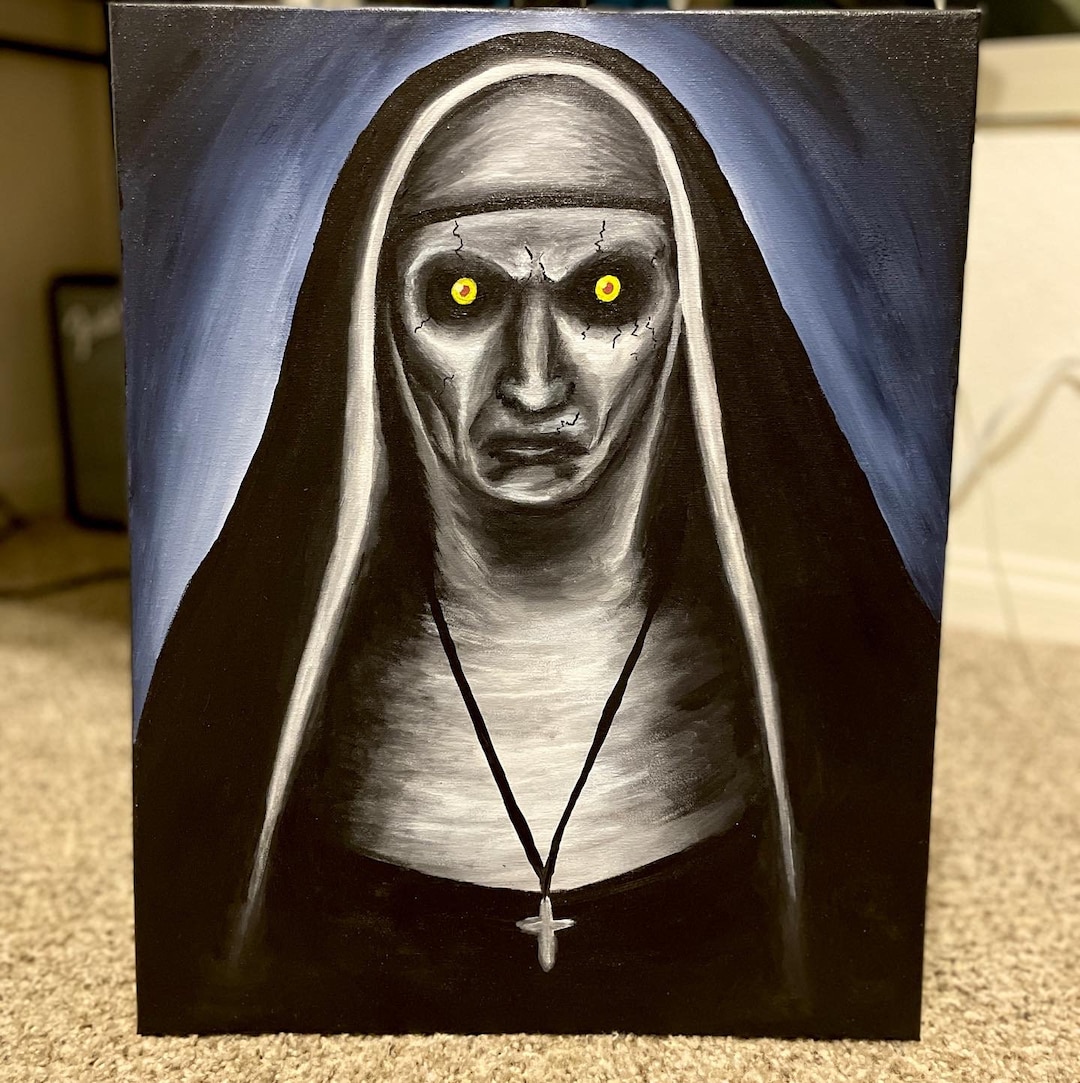 The Nun Scary Halloween Painting - Etsy