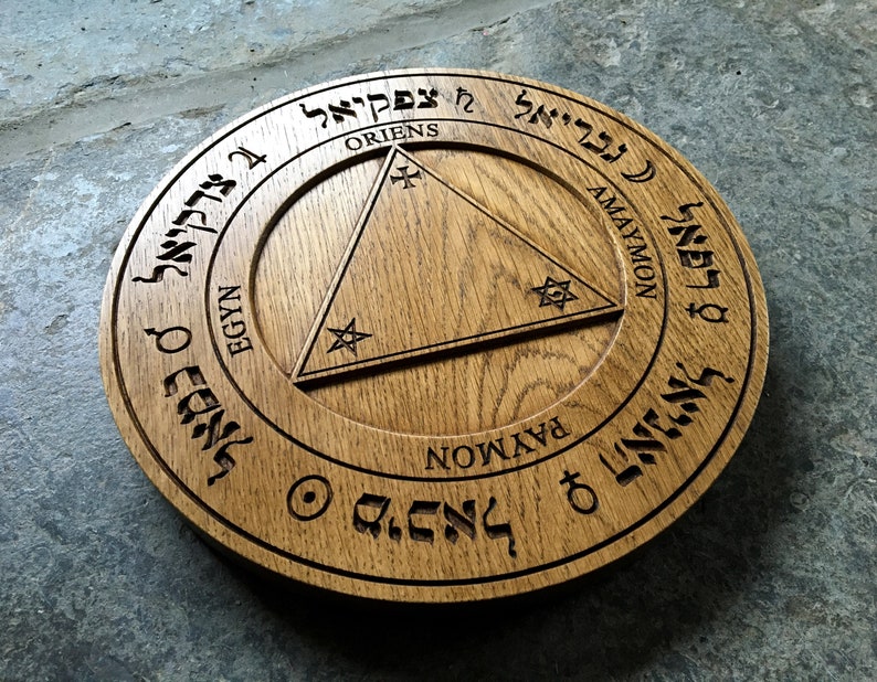 Trithemius TABLE OF PRACTICE - Oak Carved Scrying Table Ritual Magic ...