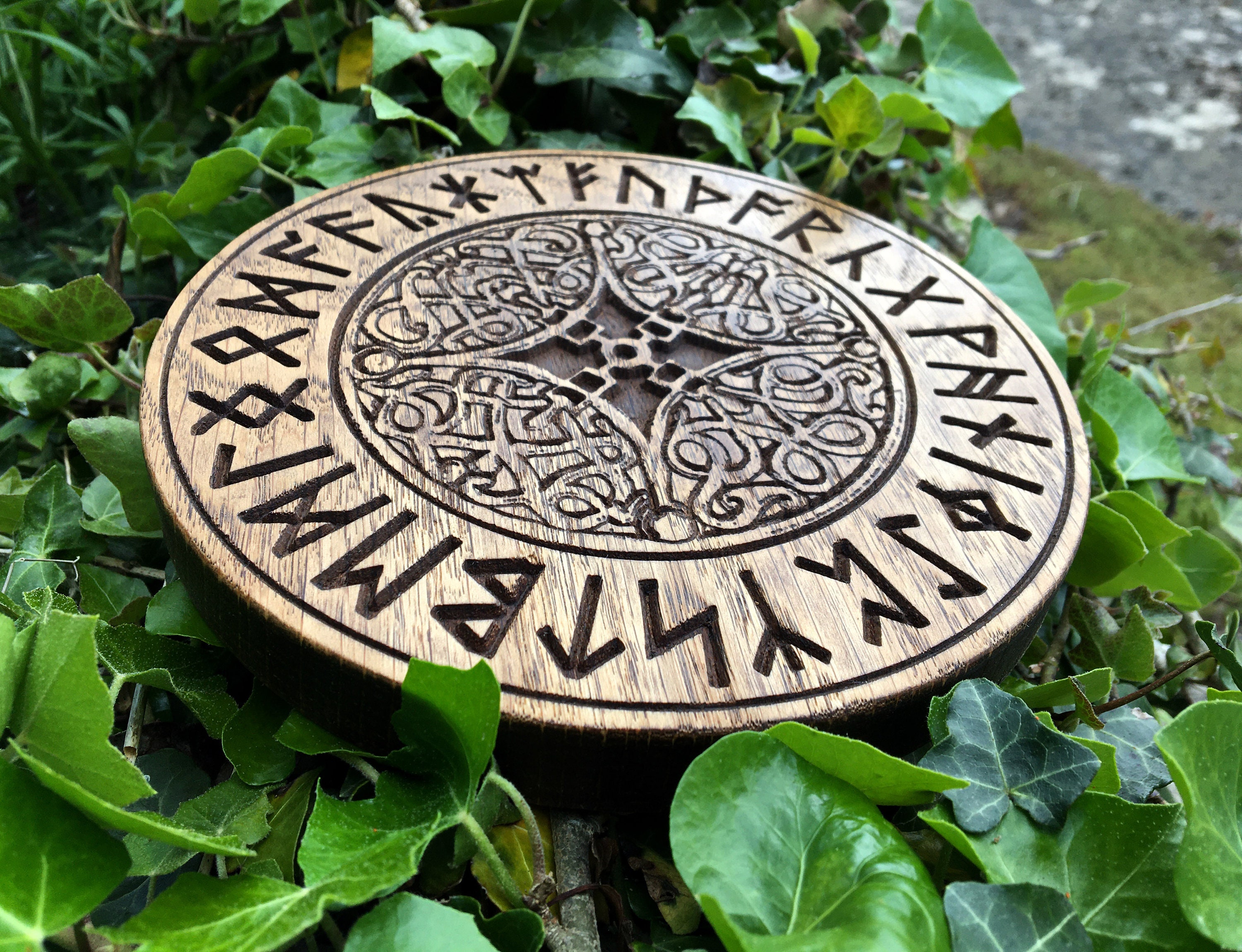FUTHORC RUNE PENTACLE Oak Carved Altar Piece anglo-saxon - Etsy