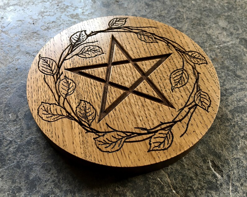 CUSTOM ALTAR PENTACLE - Carved in Solid Oak With 13 Leaves - Etsy