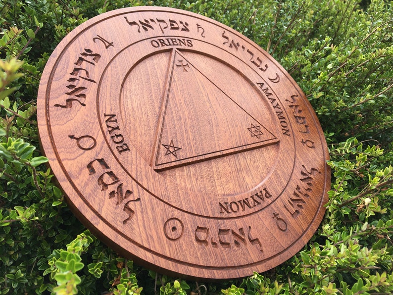 TRITHEMIUS' TABLE Of PRACTICE Carved hardwood Scrying | Etsy