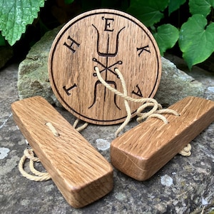 STROPHOLOS / IYNX WHEEL - Carved in Solid Oak (hekate Spinning Wheel ...