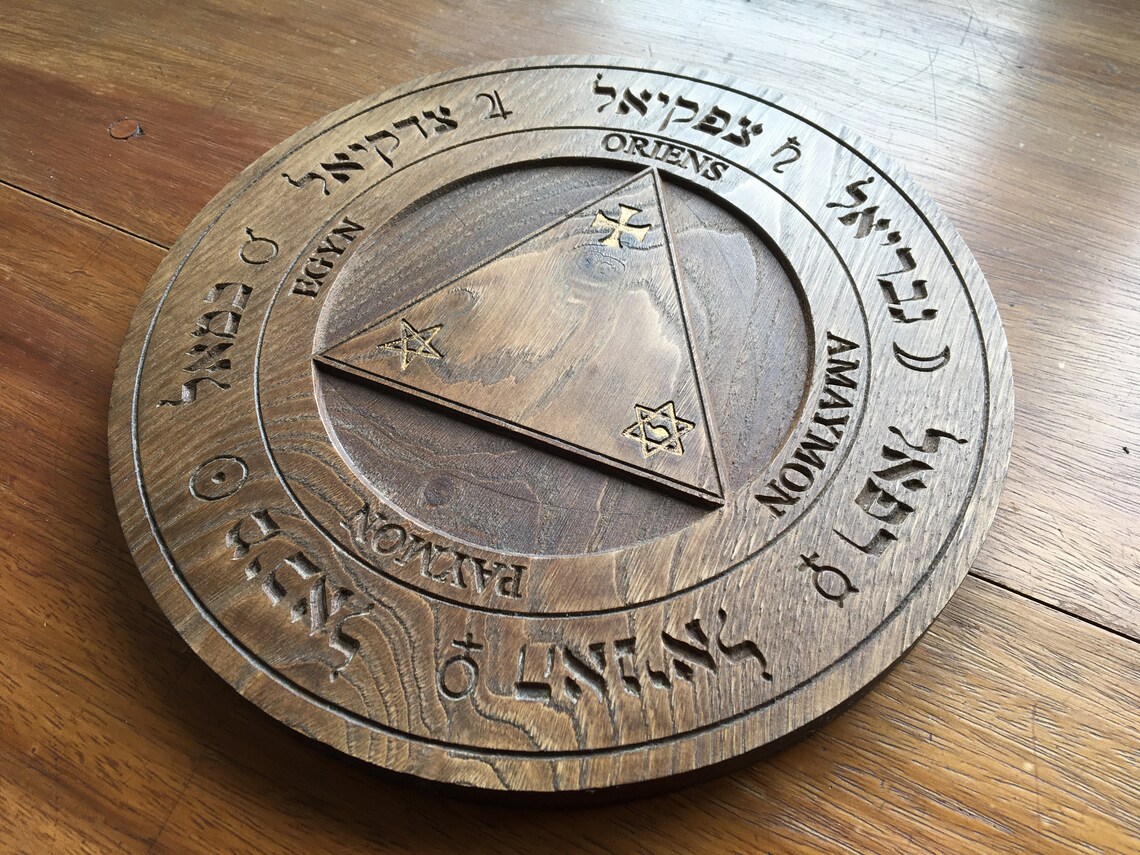 TRITHEMIUS' TABLE Of PRACTICE Carved hardwood Scrying | Etsy