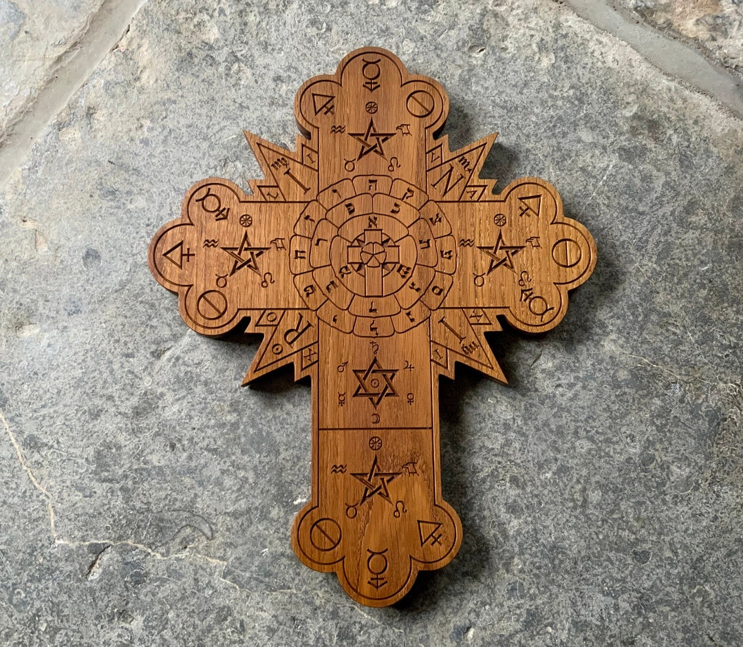 HERMETIC ROSE CROSS - Carved in Solid Oak (large Size) - Etsy