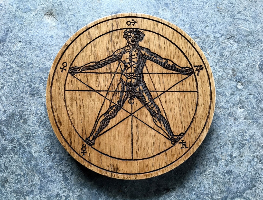 THE AGRIPPA PENTACLE Earth Pentacle Carved in Solid Oak cornelius ...