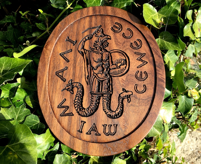 ABRAXAS / ABRASAX Carved Gnostic / PGM Altar Piece / Hanging - Etsy