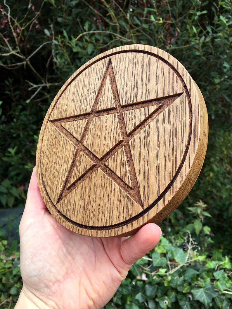 ALTAR PENTACLE Carved in Solid Oak | Etsy