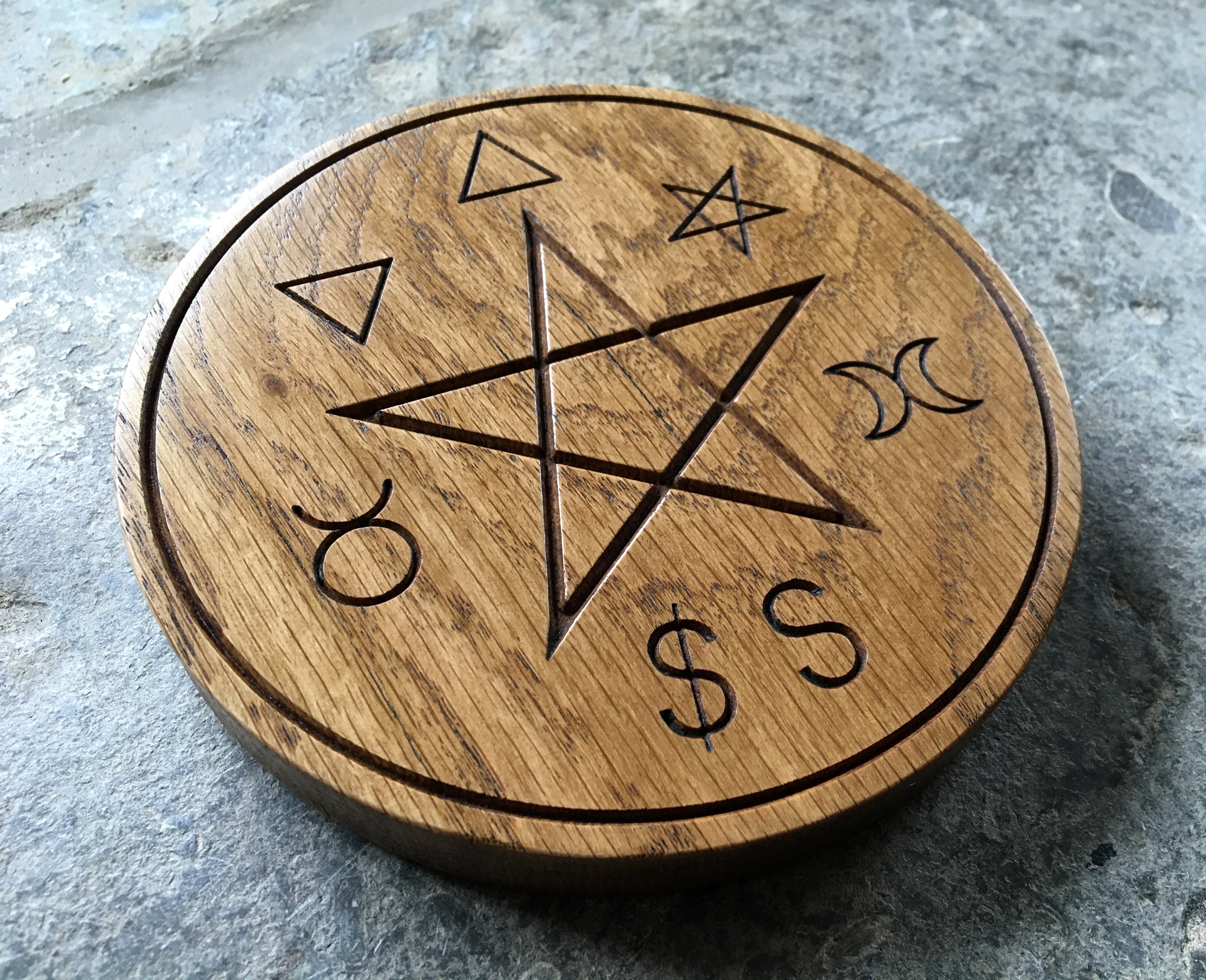 GARDNERIAN WICCA PENTACLE Witchcraft Altar Pentacle Carved - Etsy UK