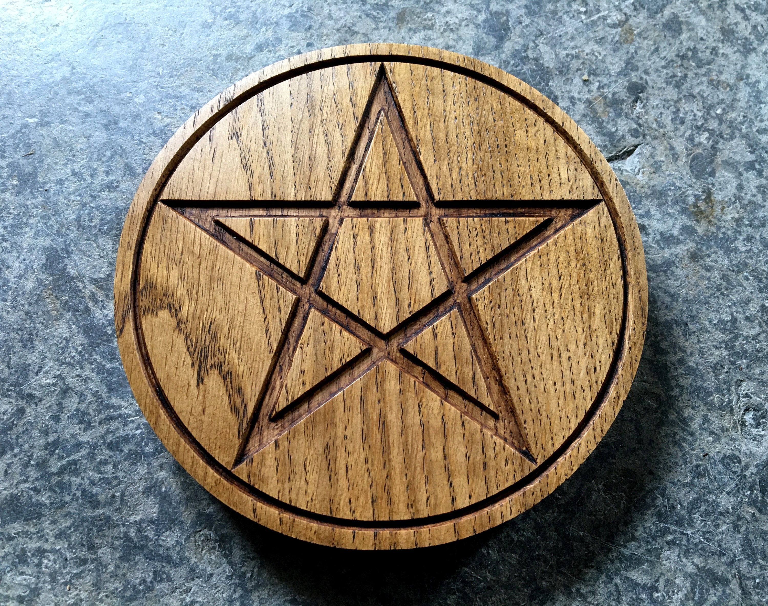 ALTAR PENTACLE Carved in Solid Oak | Etsy
