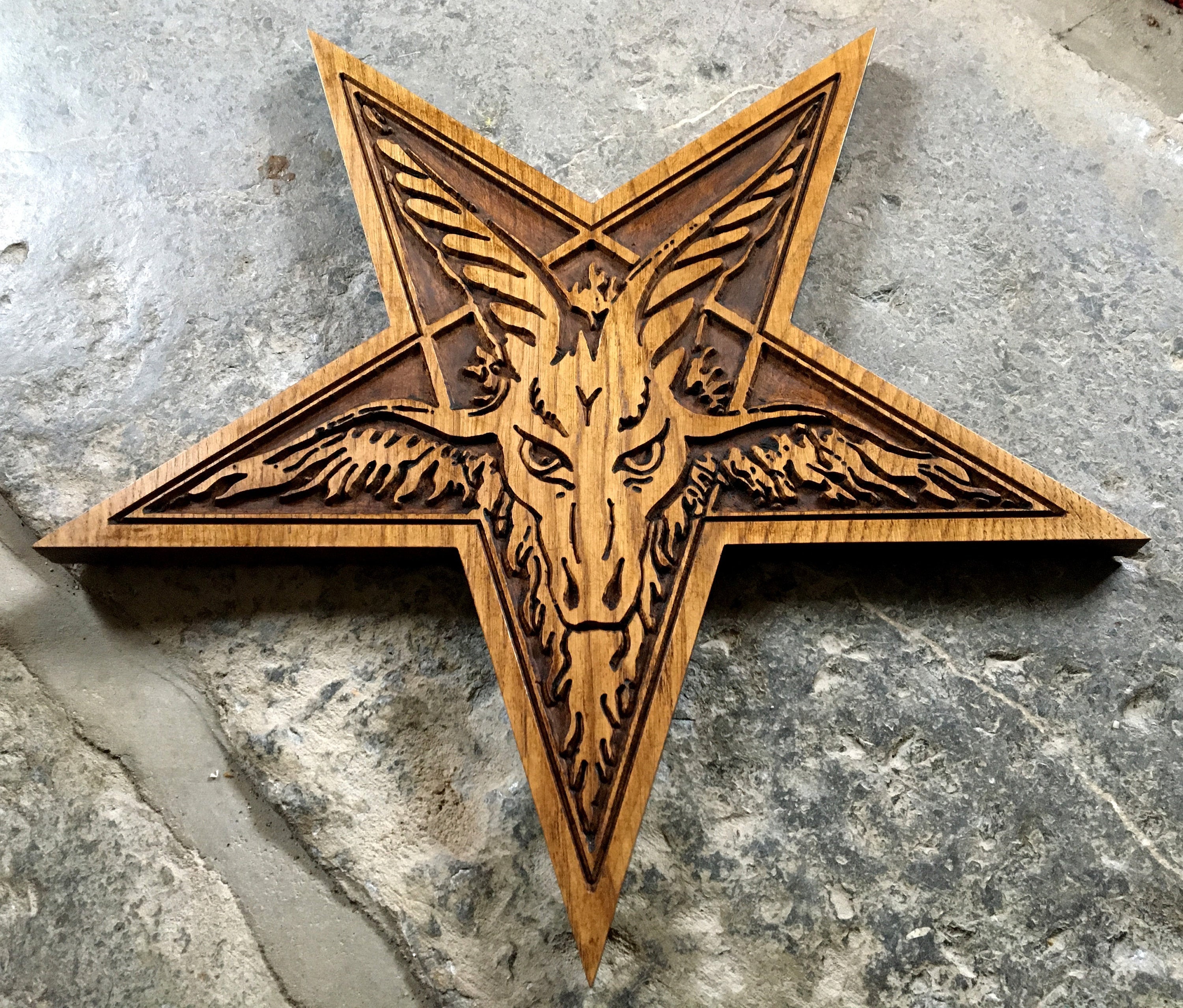 BAPHOMET WALL PLAQUE / Carved in Solid Oak / for Temple or | Etsy