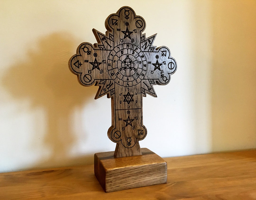 STANDING ROSE CROSS - Carved in Solid Oak (hermetic Altar Piece) - Etsy