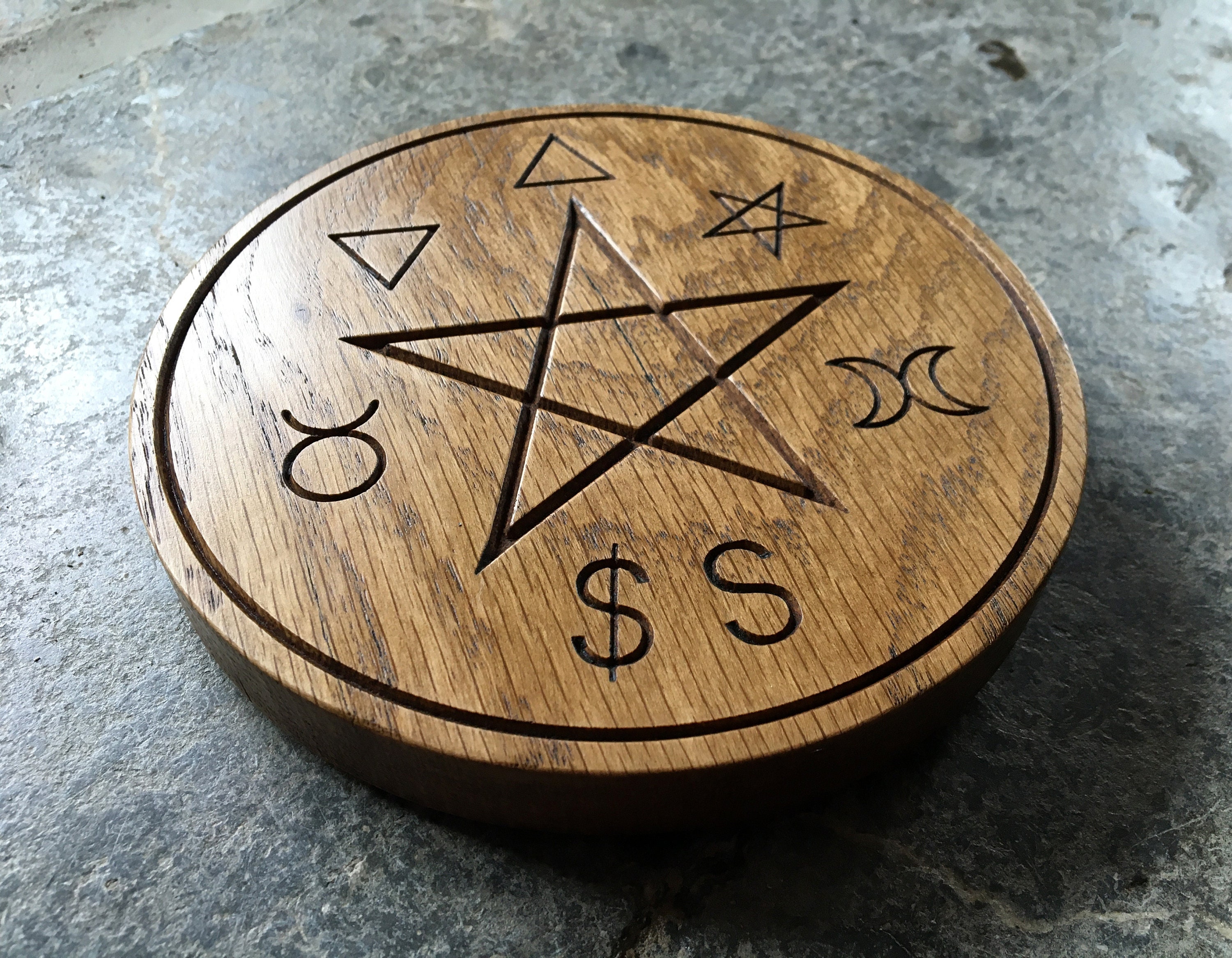 GARDNERIAN WICCA PENTACLE Witchcraft Altar Pentacle Carved - Etsy UK