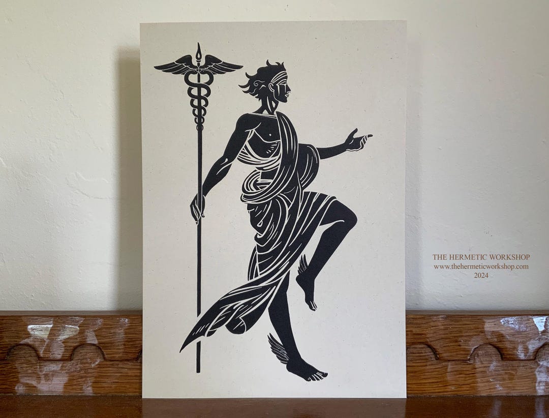 MERCURY / HERMES - Altar Icon // Devotional Artwork Ikon Print Roman ...