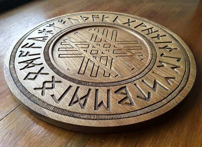 Large Oak Carved RUNE DIVINATION BOARD // Altar Piece - Etsy